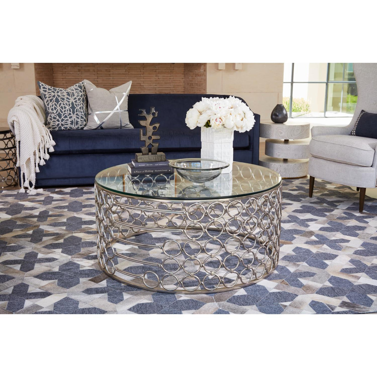 Loop 40" Cocktail Table Global Views - Gold or Silver - White Glove ...